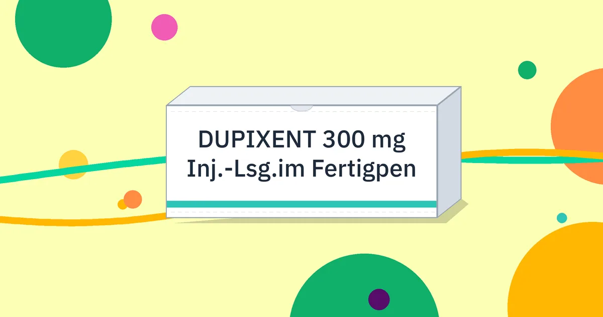 Symbolbild: Packung mit der Aufschrift DUPIXENT 300 mg Inj.-Lsg.im Fertigpen (PZN 19382145) – Verfügbarkeit und Bezug in Apotheken in Frankfurt am Main