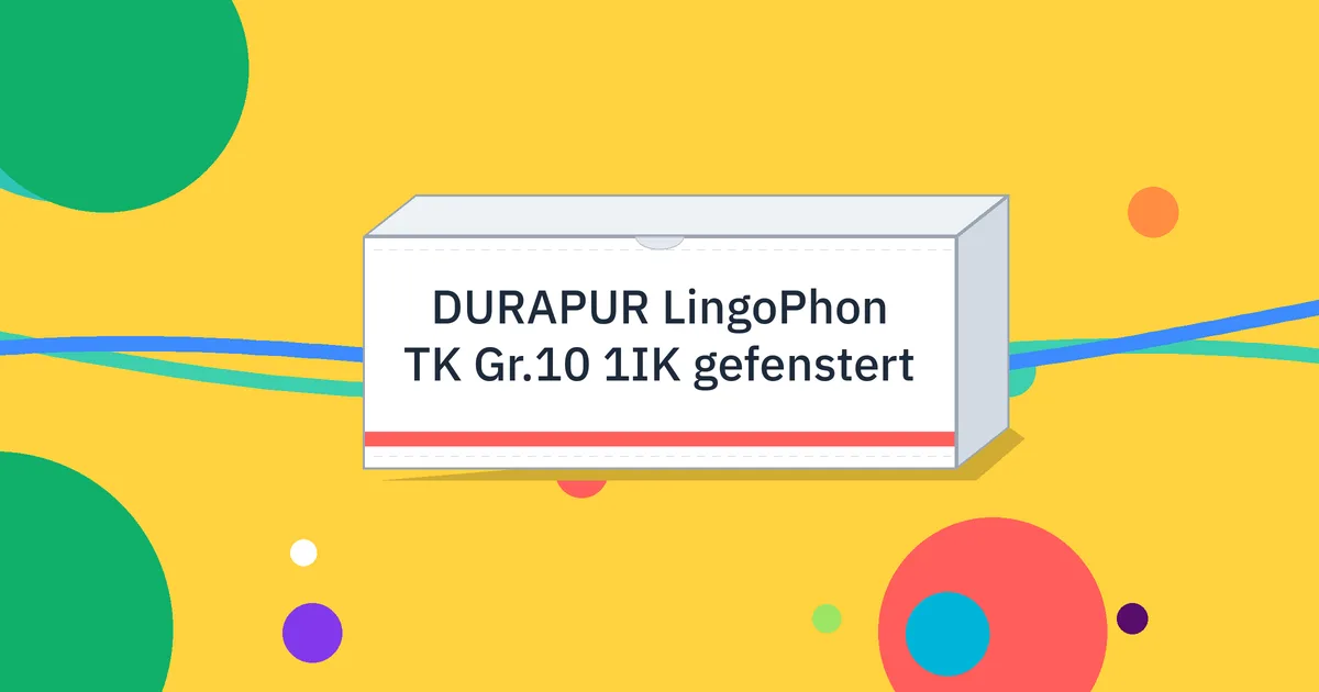 Symbolbild: Packung mit der Aufschrift DURAPUR LingoPhon TK Gr.10 1IK gefenstert (PZN 16030262) – Verfügbarkeit und Bezug in Apotheken in Frankfurt am Main