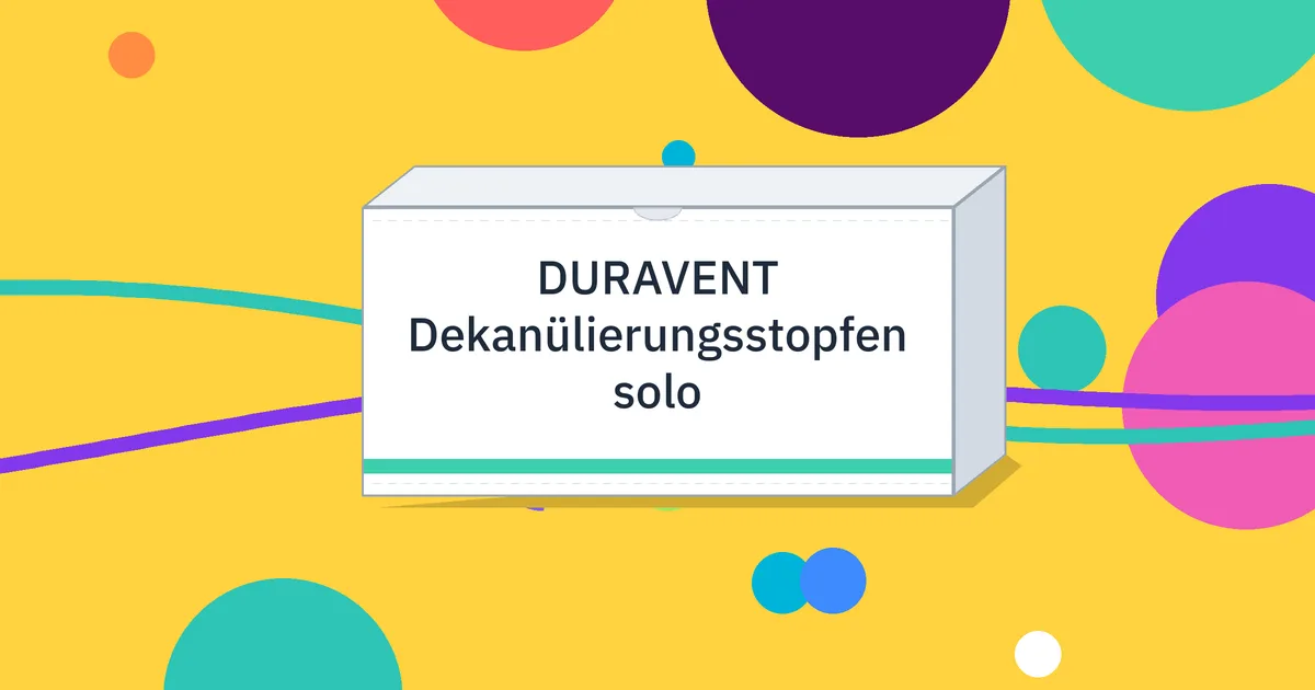 Symbolbild: Packung mit der Aufschrift DURAVENT Dekanülierungsstopfen solo (PZN 04465285) – Verfügbarkeit und Bezug in Apotheken in Frankfurt am Main