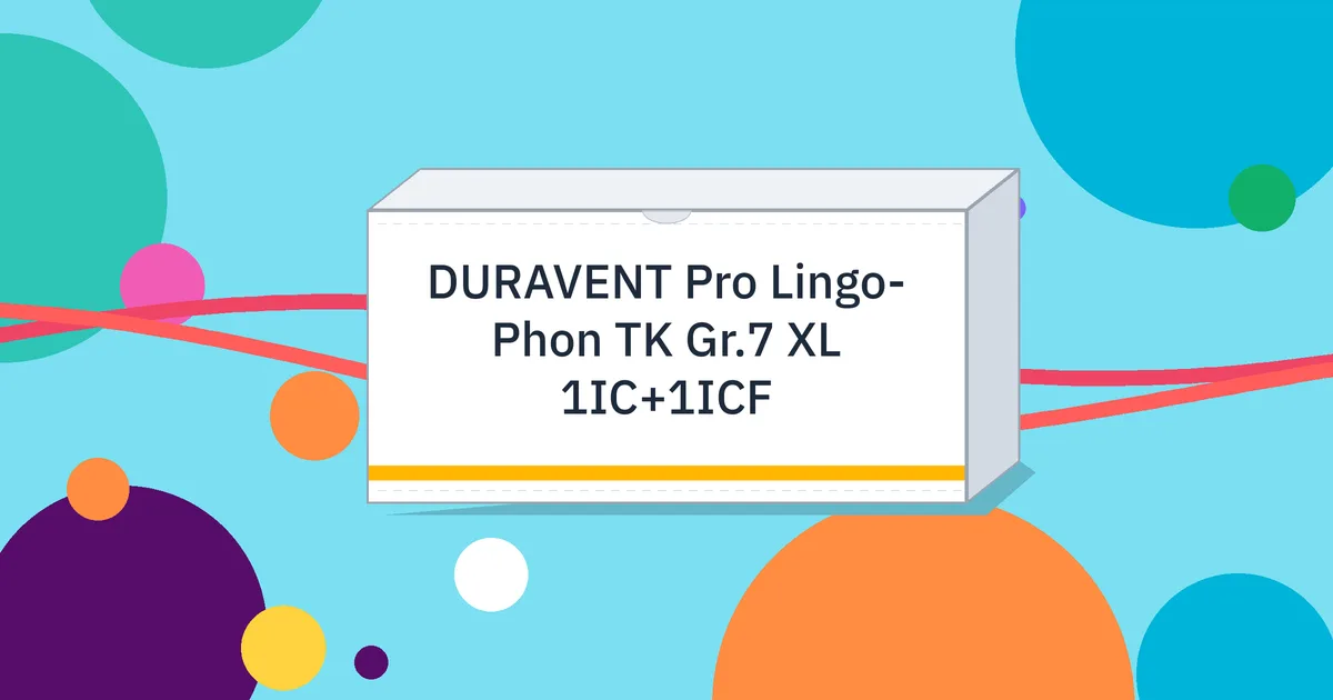 Symbolbild: Packung mit der Aufschrift DURAVENT Pro Lingo-Phon TK Gr.7 XL 1IC+1ICF (PZN 19246525) – Verfügbarkeit und Bezug in Apotheken in Frankfurt am Main