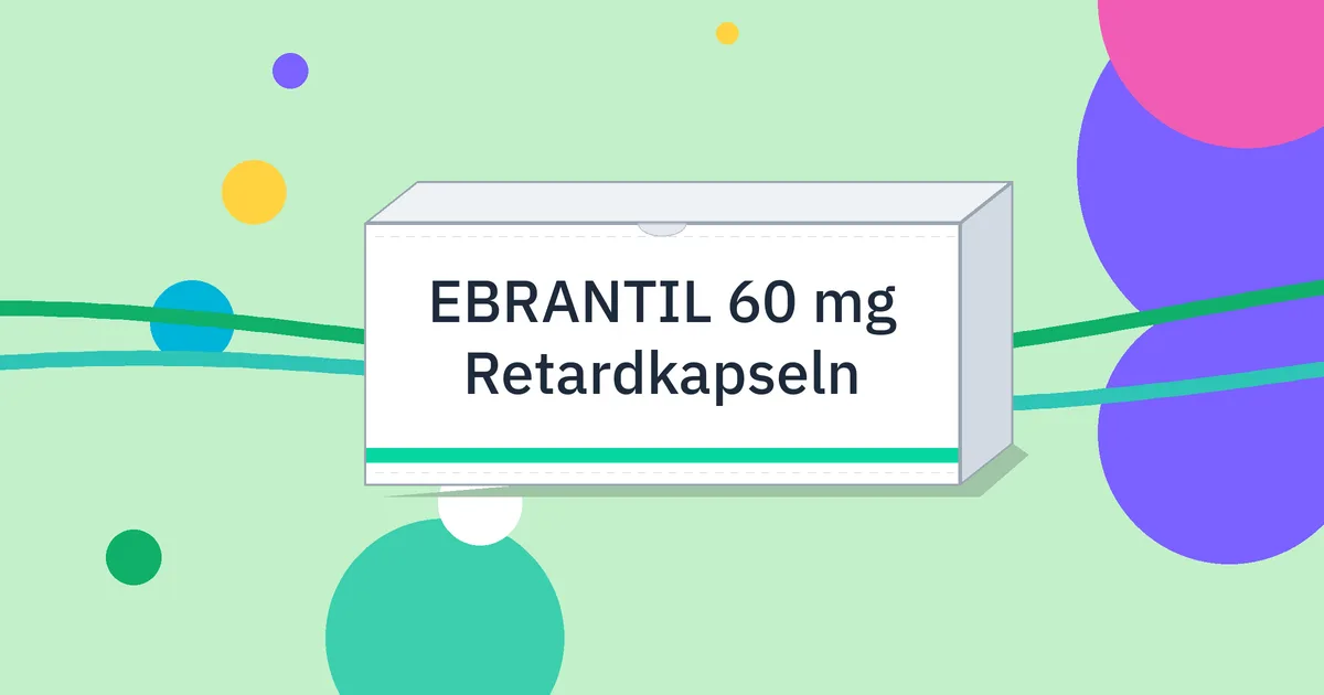 Symbolbild: Packung mit der Aufschrift EBRANTIL 60 mg Retardkapseln (PZN 03207954) – Verfügbarkeit und Bezug in Apotheken in Frankfurt am Main