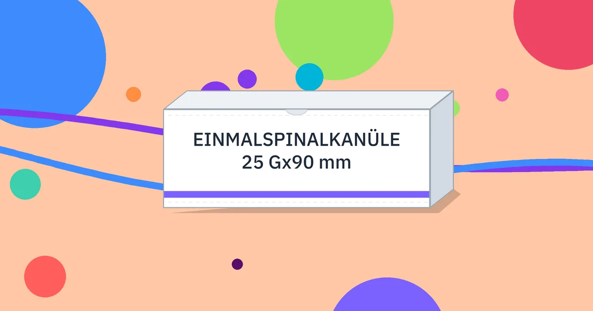 Symbolbild: Packung mit der Aufschrift EINMALSPINALKANÜLE 25 Gx90 mm (PZN 03425450) – Verfügbarkeit und Bezug in Apotheken in Frankfurt am Main