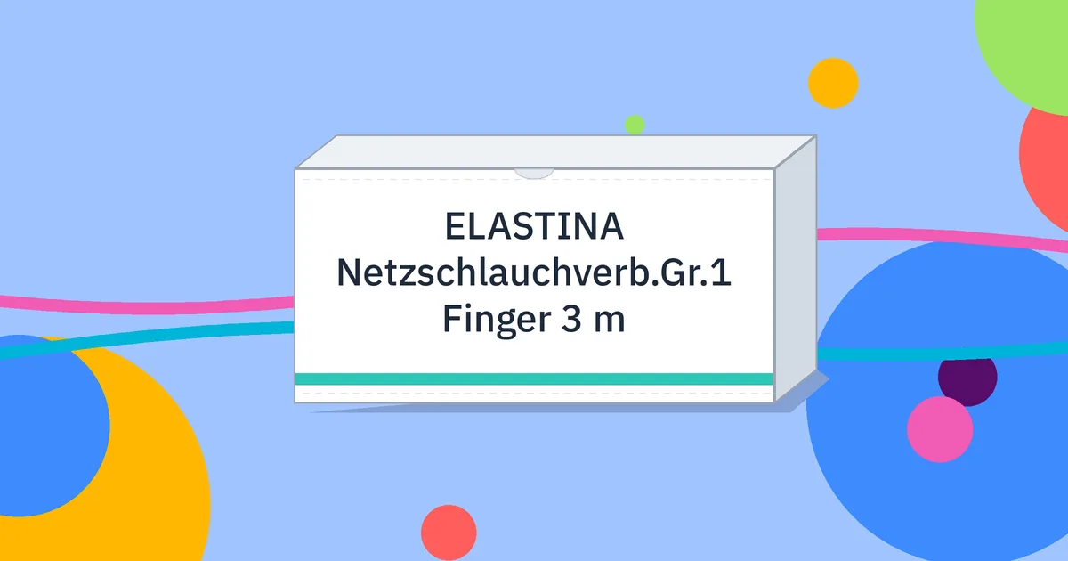 Symbolbild: Packung mit der Aufschrift ELASTINA Netzschlauchverb.Gr.1 Finger 3 m (PZN 14294270) – Verfügbarkeit und Bezug in Apotheken in Frankfurt am Main