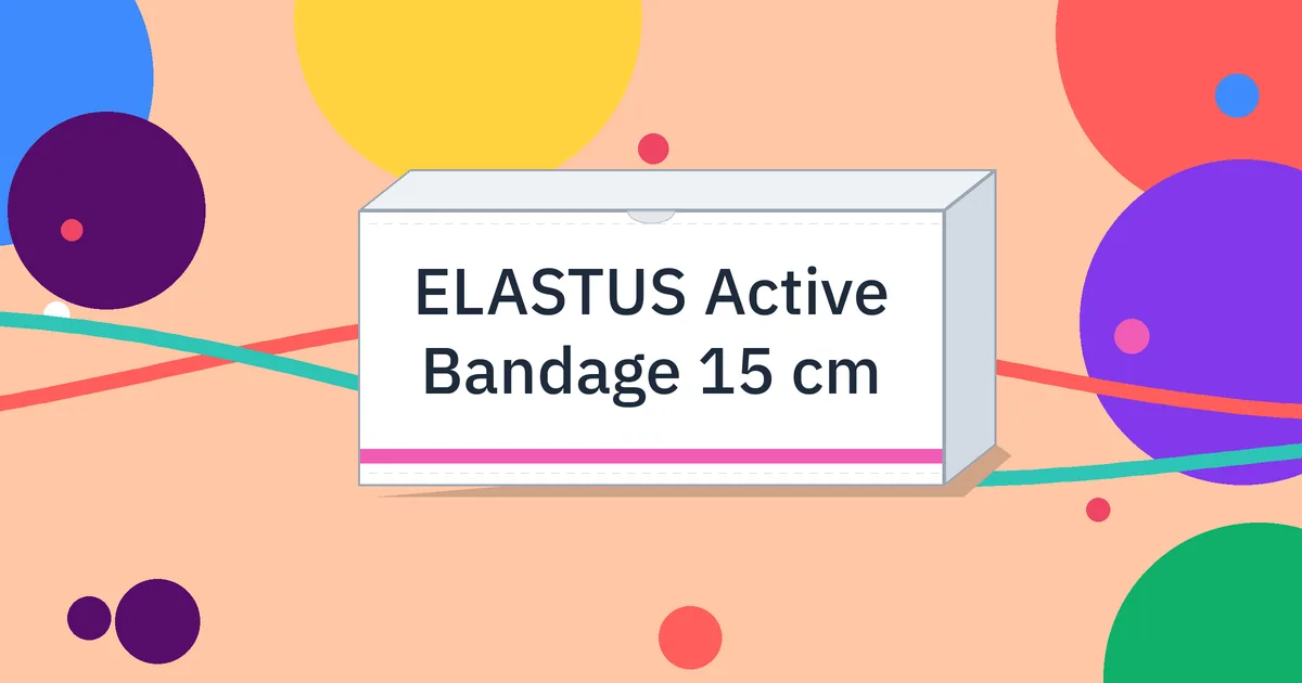 Symbolbild: Packung mit der Aufschrift ELASTUS Active Bandage 15 cm (PZN 04839372) – Verfügbarkeit und Bezug in Apotheken in Frankfurt am Main