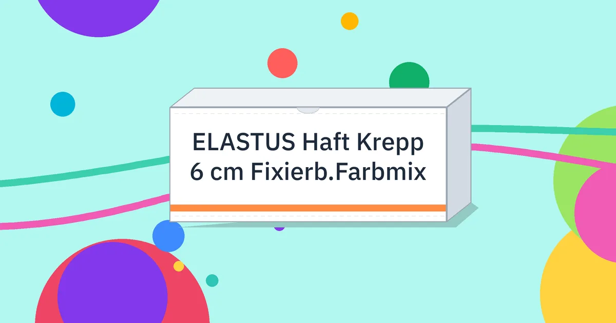 Symbolbild: Packung mit der Aufschrift ELASTUS Haft Krepp 6 cm Fixierb.Farbmix (PZN 06684028) – Verfügbarkeit und Bezug in Apotheken in Frankfurt am Main