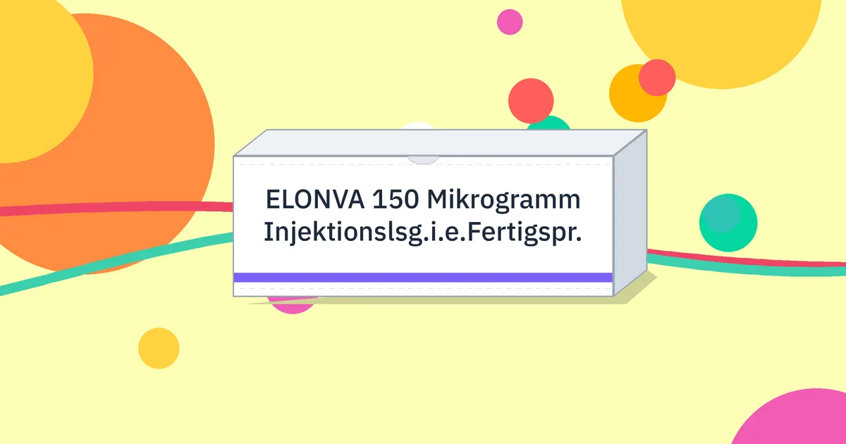Symbolbild: Packung mit der Aufschrift ELONVA 150 Mikrogramm Injektionslsg.i.e.Fertigspr. (PZN 09637288) – Verfügbarkeit und Bezug in Apotheken in Frankfurt am Main