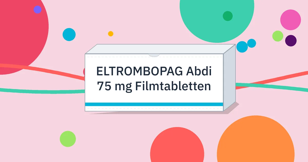 Symbolbild: Packung mit der Aufschrift ELTROMBOPAG Abdi 75 mg Filmtabletten (PZN 19916724) – Verfügbarkeit und Bezug in Apotheken in Frankfurt am Main