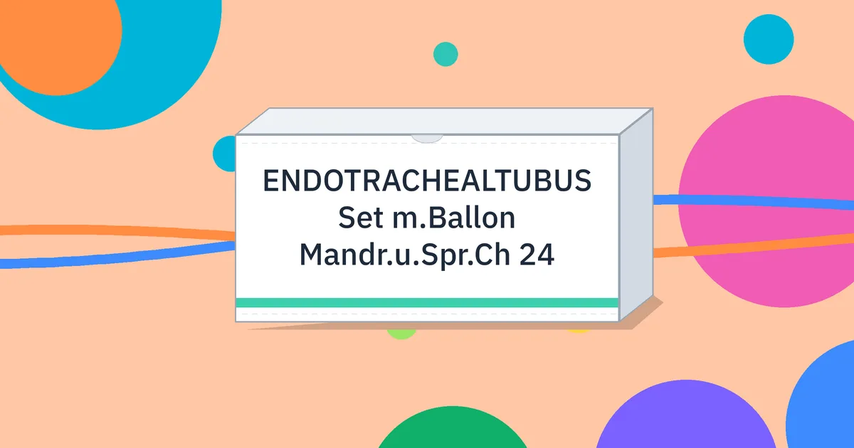 Symbolbild: Packung mit der Aufschrift ENDOTRACHEALTUBUS Set m.Ballon Mandr.u.Spr.Ch 24 (PZN 12453273) – Verfügbarkeit und Bezug in Apotheken in Frankfurt am Main
