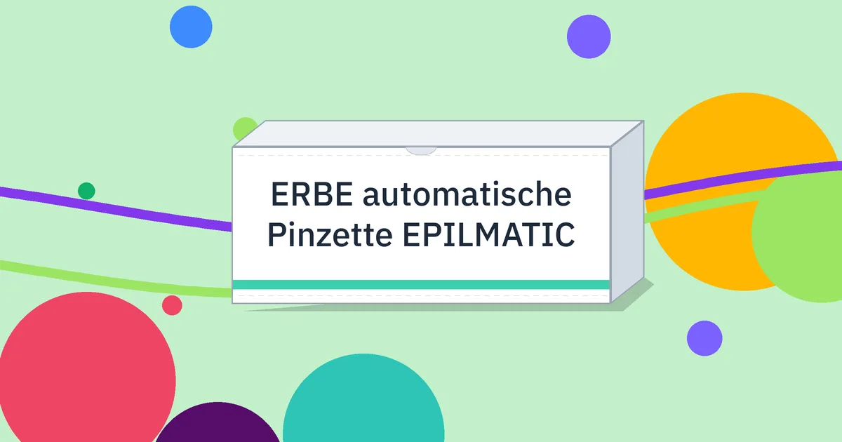 Symbolbild: Packung mit der Aufschrift ERBE automatische Pinzette EPILMATIC (PZN 15733814) – Verfügbarkeit und Bezug in Apotheken in Frankfurt am Main