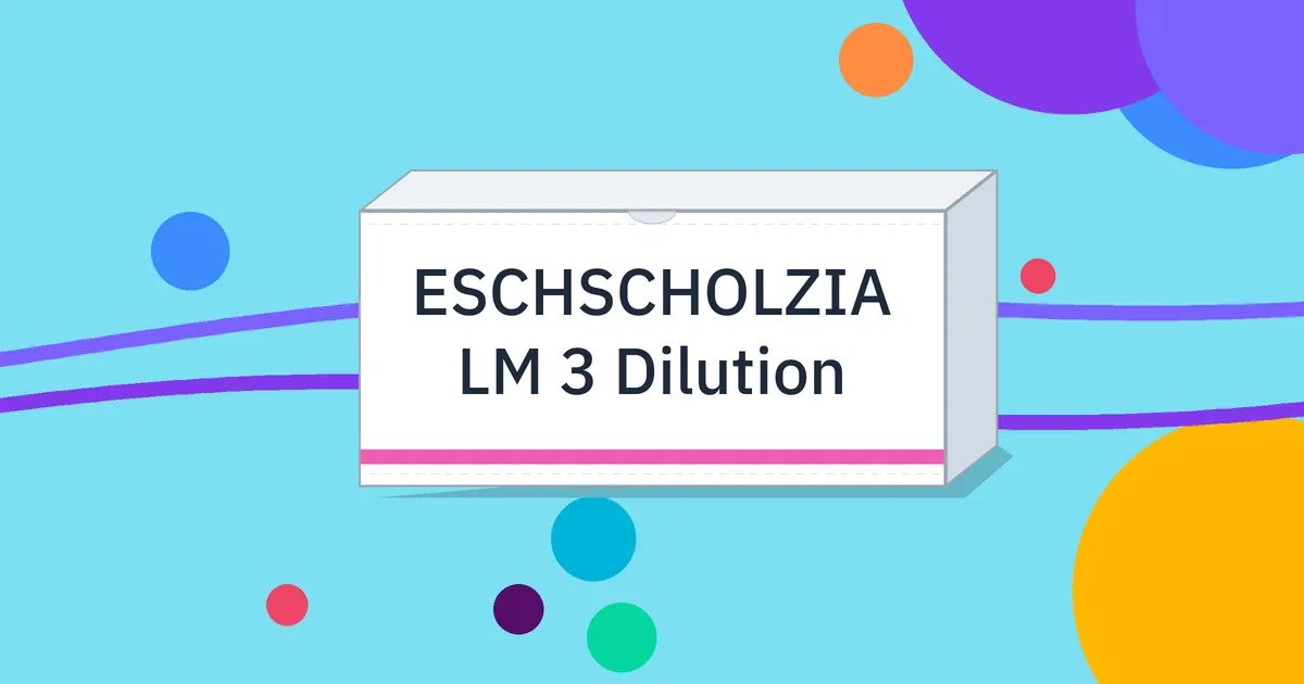 Symbolbild: Packung mit der Aufschrift ESCHSCHOLZIA LM 3 Dilution (PZN 13479837) – Verfügbarkeit und Bezug in Apotheken in Frankfurt am Main