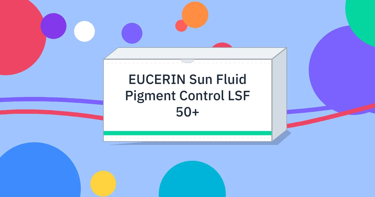 Symbolbild: Packung mit der Aufschrift EUCERIN Sun Fluid Pigment Control LSF 50+ (PZN 14292845) – Verfügbarkeit und Bezug in Apotheken in Frankfurt am Main