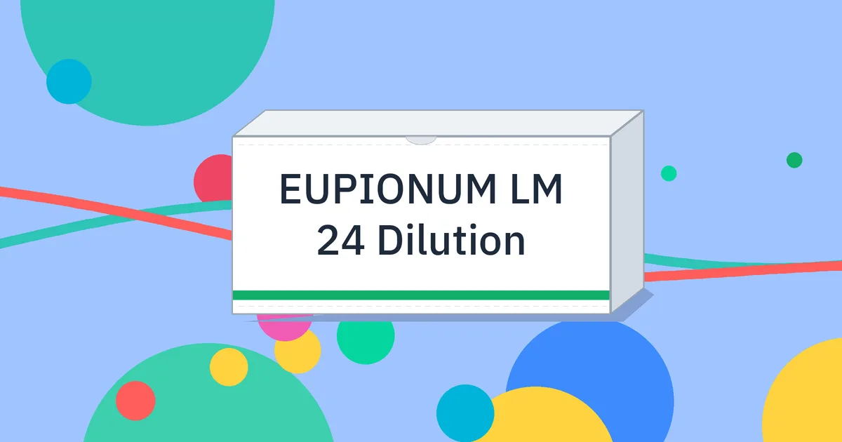 Symbolbild: Packung mit der Aufschrift EUPIONUM LM 24 Dilution (PZN 13483827) – Verfügbarkeit und Bezug in Apotheken in Frankfurt am Main
