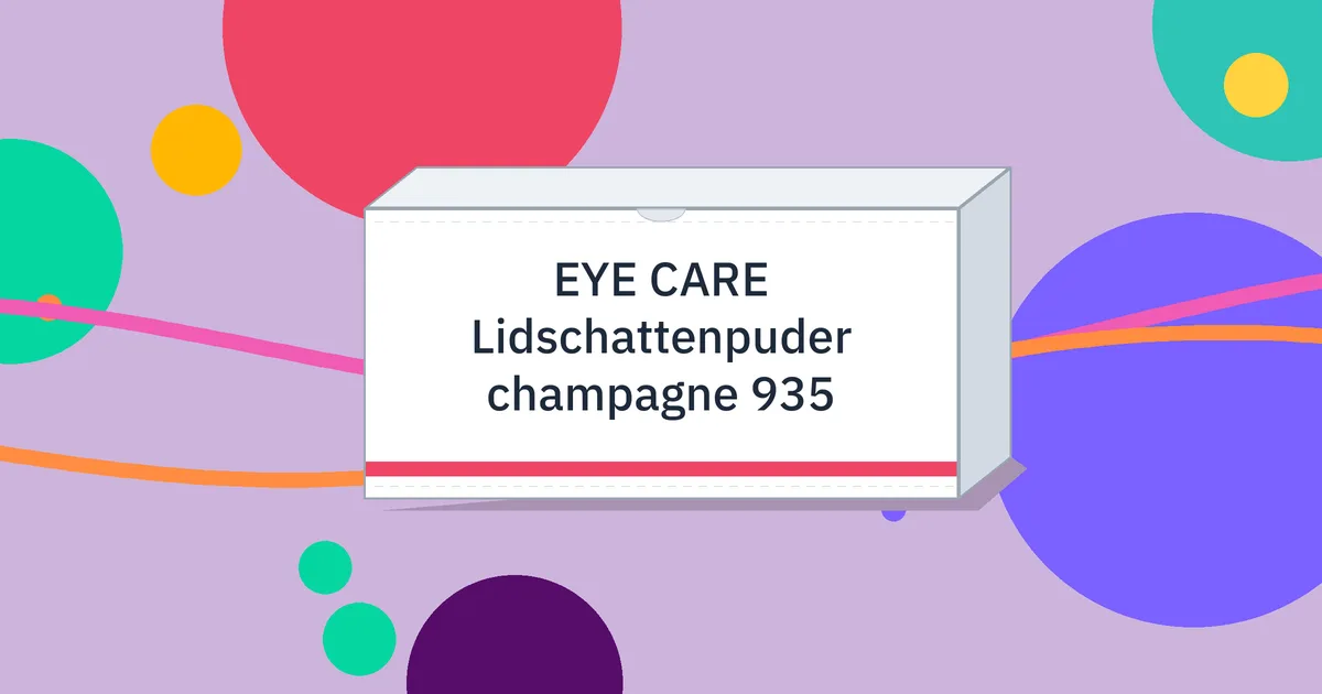 Symbolbild: Packung mit der Aufschrift EYE CARE Lidschattenpuder champagne 935 (PZN 14201788) – Verfügbarkeit und Bezug in Apotheken in Frankfurt am Main
