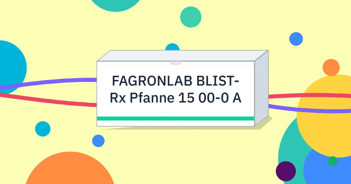 Symbolbild: Packung mit der Aufschrift FAGRONLAB BLIST-Rx Pfanne 15 00-0 A (PZN 19360592) – Verfügbarkeit und Bezug in Apotheken in Frankfurt am Main