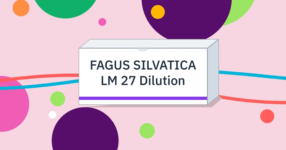 Symbolbild: Packung mit der Aufschrift FAGUS SILVATICA LM 27 Dilution (PZN 13487156) – Verfügbarkeit und Bezug in Apotheken in Frankfurt am Main