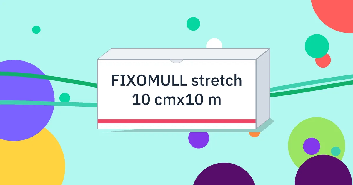 Symbolbild: Packung mit der Aufschrift FIXOMULL stretch 10 cmx10 m (PZN 16164643) – Verfügbarkeit und Bezug in Apotheken in Frankfurt am Main