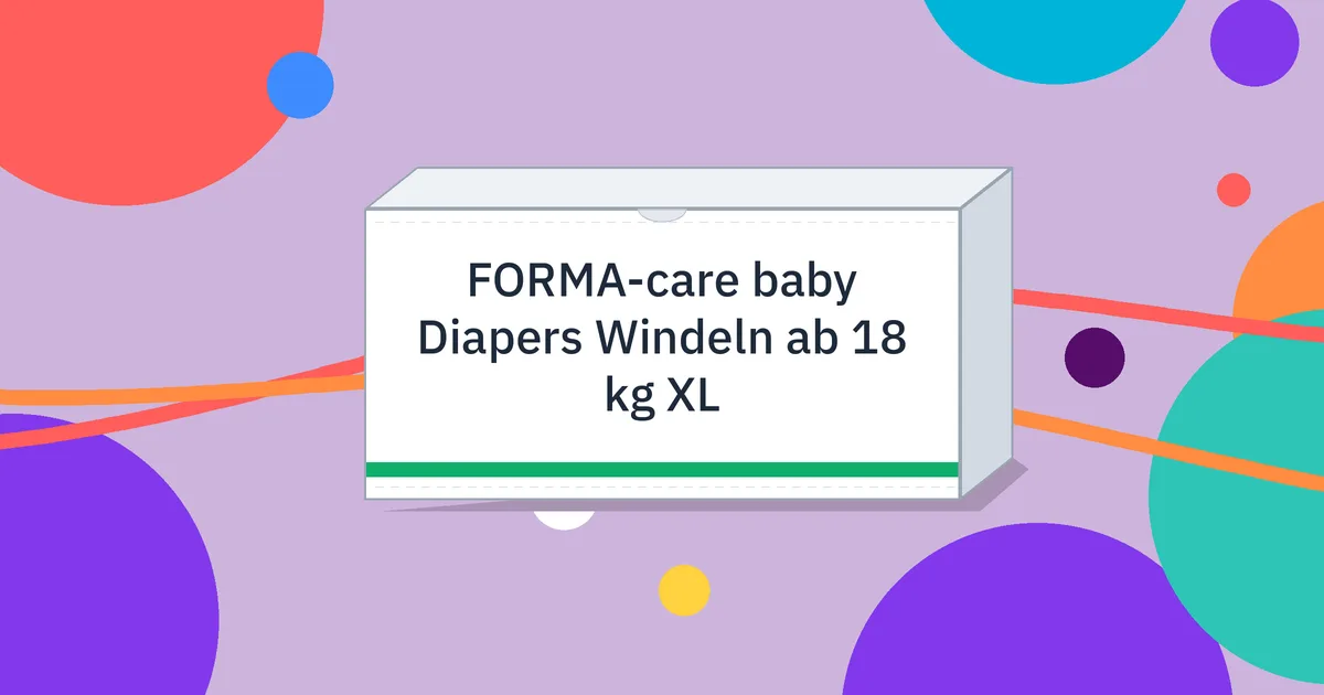 Symbolbild: Packung mit der Aufschrift FORMA-care baby Diapers Windeln ab 18 kg XL (PZN 19385296) – Verfügbarkeit und Bezug in Apotheken in Frankfurt am Main