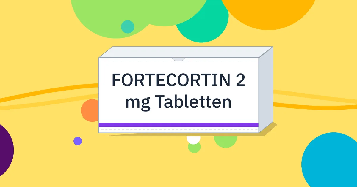 Symbolbild: Packung mit der Aufschrift FORTECORTIN 2 mg Tabletten (PZN 02452829) – Verfügbarkeit und Bezug in Apotheken in Frankfurt am Main
