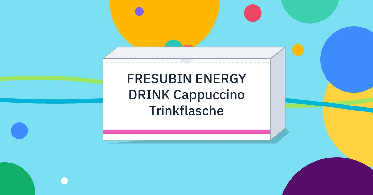 Symbolbild: Packung mit der Aufschrift FRESUBIN ENERGY DRINK Cappuccino Trinkflasche (PZN 19459971) – Verfügbarkeit und Bezug in Apotheken in Frankfurt am Main