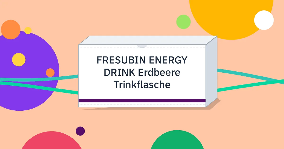 Symbolbild: Packung mit der Aufschrift FRESUBIN ENERGY DRINK Erdbeere Trinkflasche (PZN 09730208) – Verfügbarkeit und Bezug in Apotheken in Frankfurt am Main