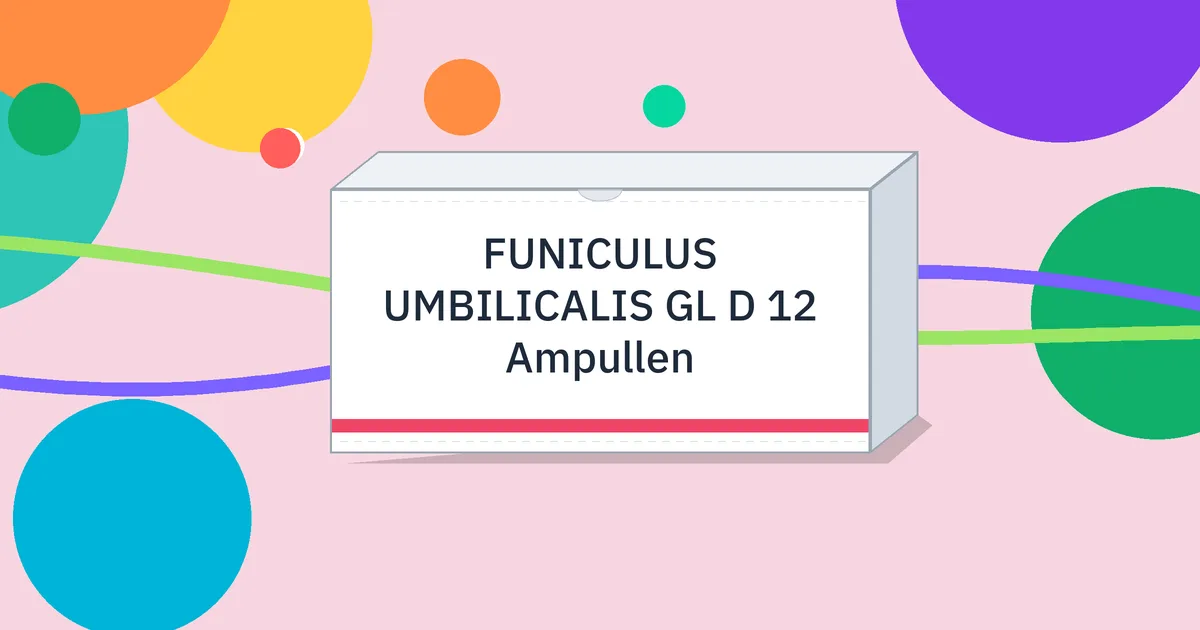 Symbolbild: Packung mit der Aufschrift FUNICULUS UMBILICALIS GL D 12 Ampullen (PZN 03357665) – Verfügbarkeit und Bezug in Apotheken in Frankfurt am Main