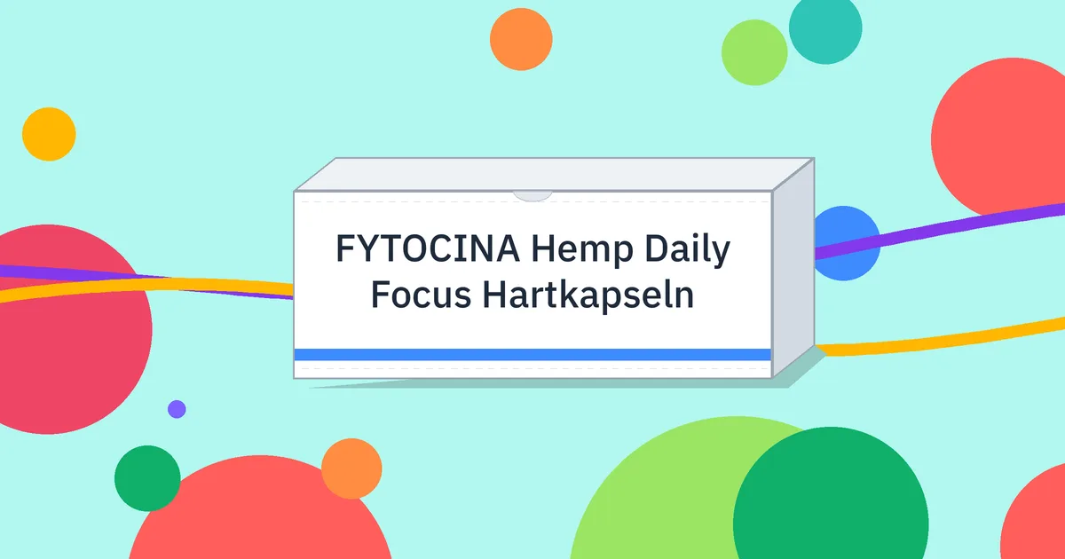 Symbolbild: Packung mit der Aufschrift FYTOCINA Hemp Daily Focus Hartkapseln (PZN 18661133) – Verfügbarkeit und Bezug in Apotheken in Frankfurt am Main