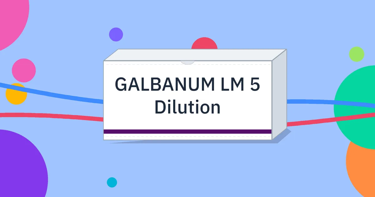 Symbolbild: Packung mit der Aufschrift GALBANUM LM 5 Dilution (PZN 13495204) – Verfügbarkeit und Bezug in Apotheken in Frankfurt am Main
