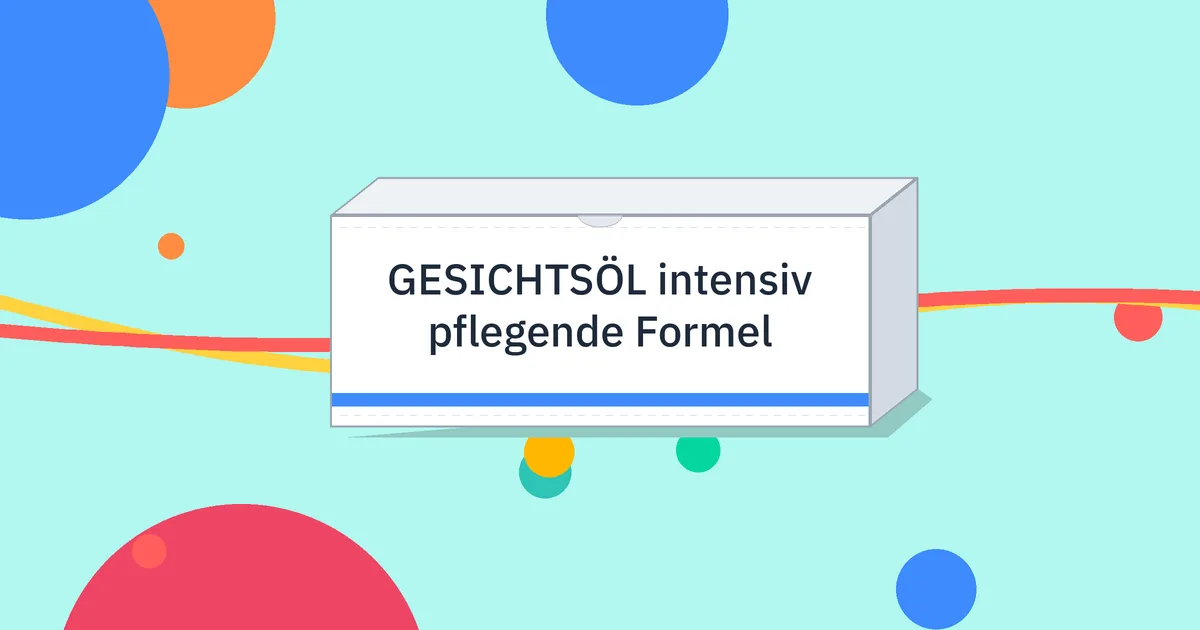 Symbolbild: Packung mit der Aufschrift GESICHTSÖL intensiv pflegende Formel (PZN 20316490) – Verfügbarkeit und Bezug in Apotheken in Frankfurt am Main