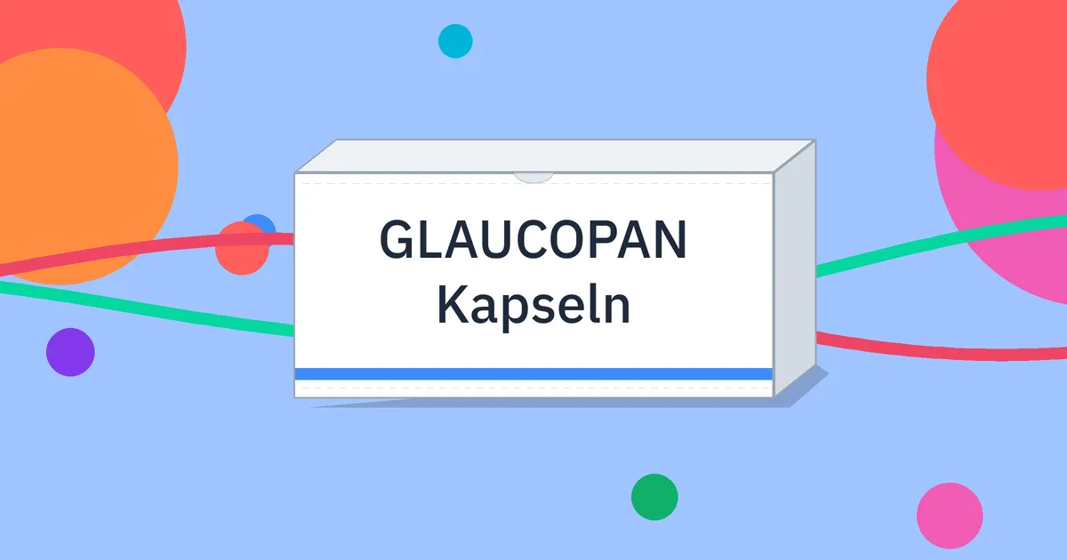 Symbolbild: Packung mit der Aufschrift GLAUCOPAN Kapseln (PZN 11669924) – Verfügbarkeit und Bezug in Apotheken in Frankfurt am Main