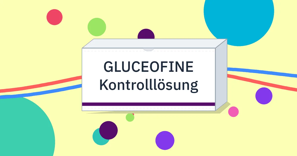 Symbolbild: Packung mit der Aufschrift GLUCEOFINE Kontrolllösung (PZN 02489324) – Verfügbarkeit und Bezug in Apotheken in Frankfurt am Main