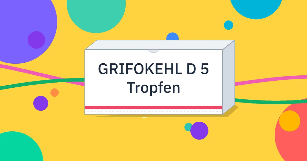 Symbolbild: Packung mit der Aufschrift GRIFOKEHL D 5 Tropfen (PZN 15621469) – Verfügbarkeit und Bezug in Apotheken in Frankfurt am Main