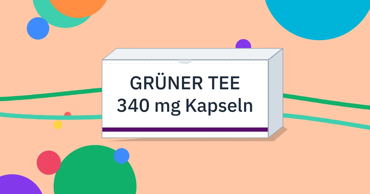 Symbolbild: Packung mit der Aufschrift GRÜNER TEE 340 mg Kapseln (PZN 17189591) – Verfügbarkeit und Bezug in Apotheken in Frankfurt am Main