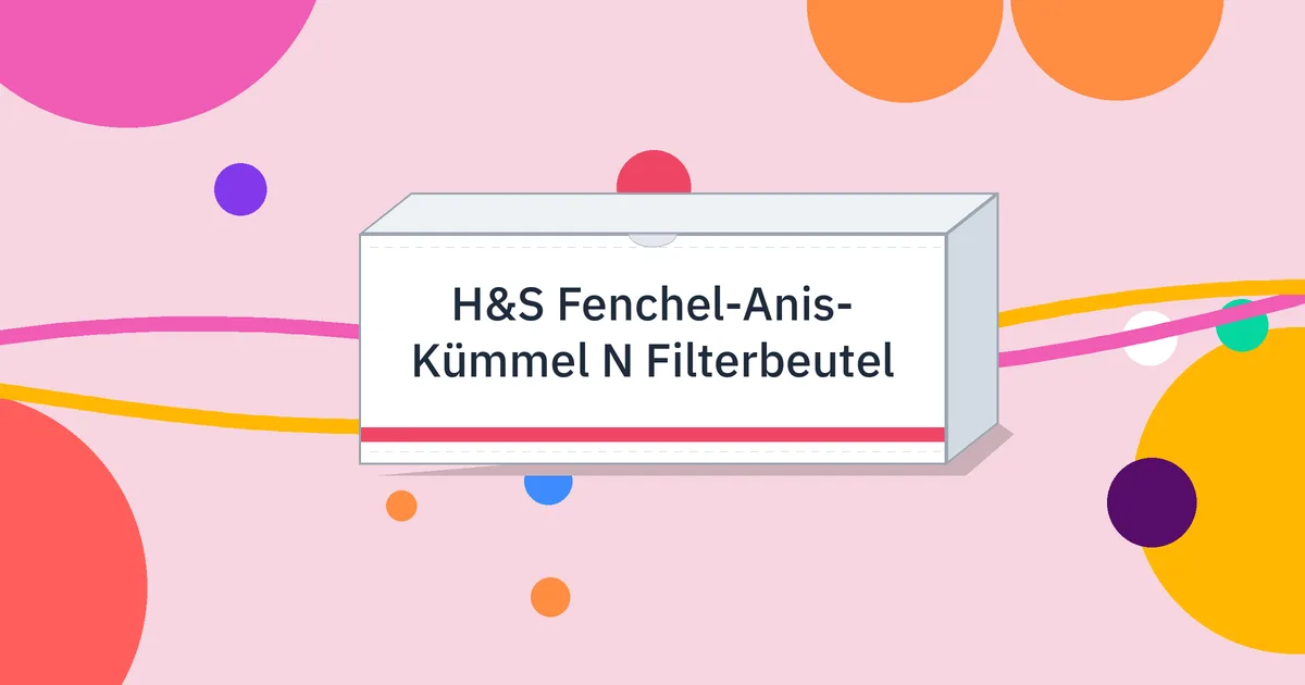 Symbolbild: Packung mit der Aufschrift H&S Fenchel-Anis-Kümmel N Filterbeutel (PZN 11213319) – Verfügbarkeit und Bezug in Apotheken in Frankfurt am Main
