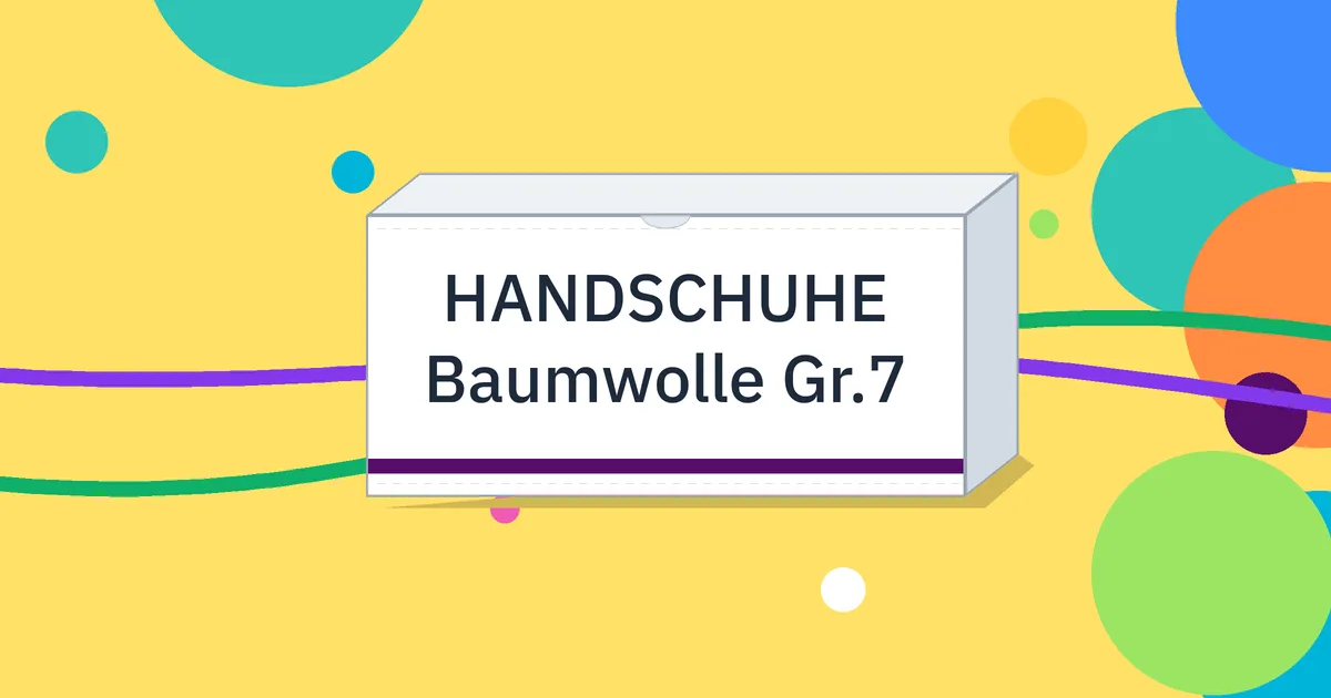 Symbolbild: Packung mit der Aufschrift HANDSCHUHE Baumwolle Gr.7 (PZN 12494237) – Verfügbarkeit und Bezug in Apotheken in Frankfurt am Main