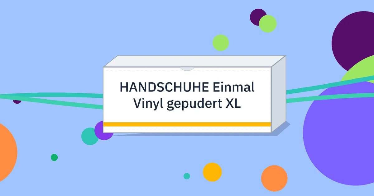 Symbolbild: Packung mit der Aufschrift HANDSCHUHE Einmal Vinyl gepudert XL (PZN 02500416) – Verfügbarkeit und Bezug in Apotheken in Frankfurt am Main