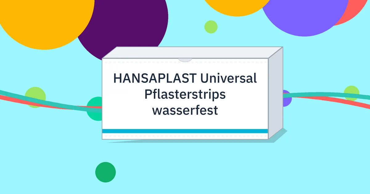 Symbolbild: Packung mit der Aufschrift HANSAPLAST Universal Pflasterstrips wasserfest (PZN 16762410) – Verfügbarkeit und Bezug in Apotheken in Frankfurt am Main