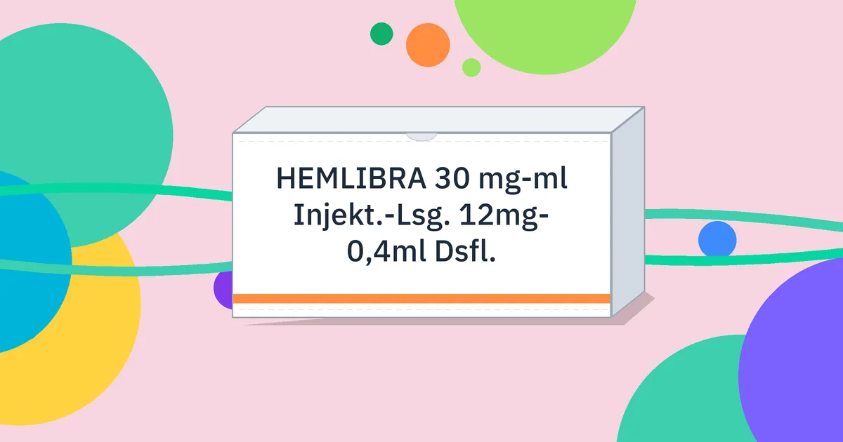 Symbolbild: Packung mit der Aufschrift HEMLIBRA 30 mg-ml Injekt.-Lsg. 12mg-0,4ml Dsfl. (PZN 17955364) – Verfügbarkeit und Bezug in Apotheken in Frankfurt am Main