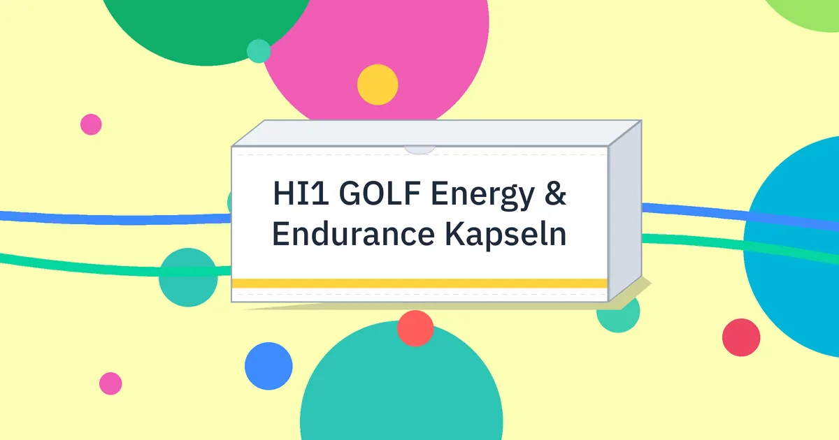 Symbolbild: Packung mit der Aufschrift HI1 GOLF Energy & Endurance Kapseln (PZN 19542471) – Verfügbarkeit und Bezug in Apotheken in Frankfurt am Main