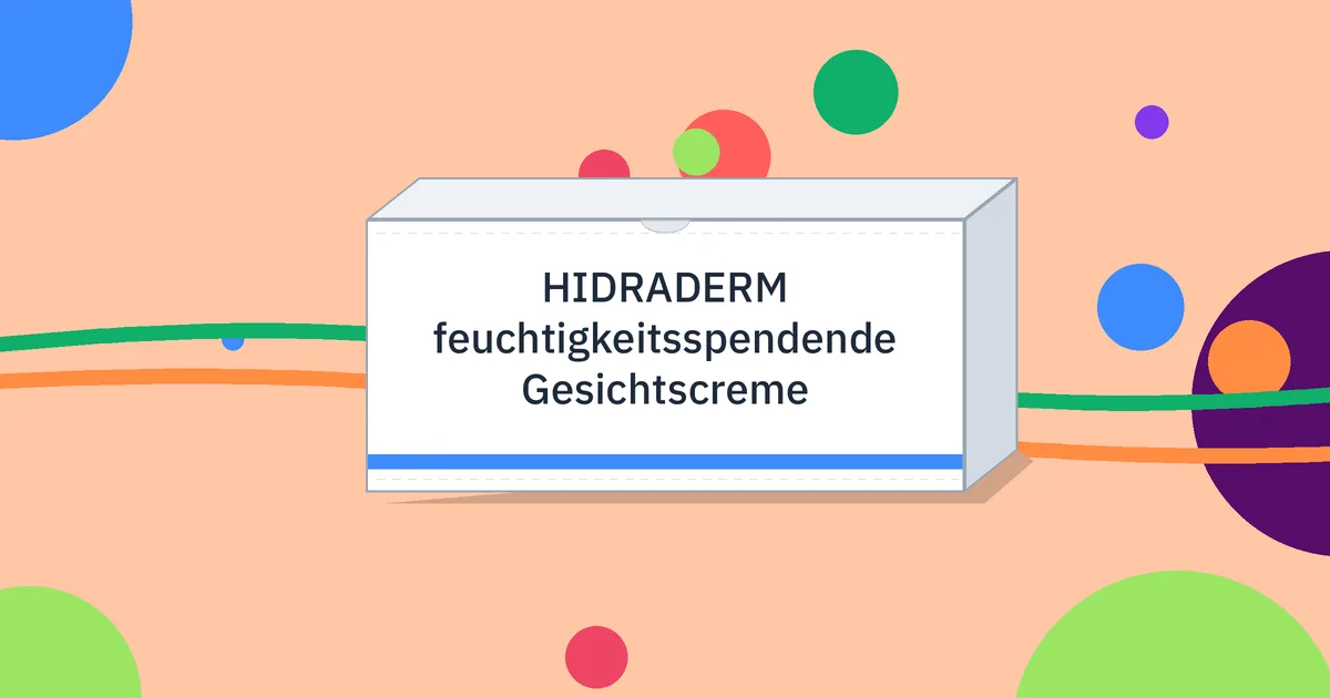 Symbolbild: Packung mit der Aufschrift HIDRADERM feuchtigkeitsspendende Gesichtscreme (PZN 18022232) – Verfügbarkeit und Bezug in Apotheken in Frankfurt am Main