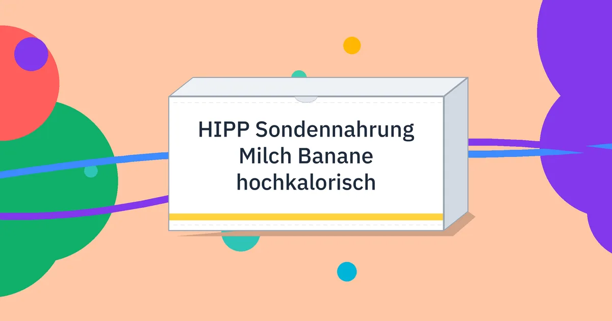 Symbolbild: Packung mit der Aufschrift HIPP Sondennahrung Milch Banane hochkalorisch (PZN 09264864) – Verfügbarkeit und Bezug in Apotheken in Frankfurt am Main