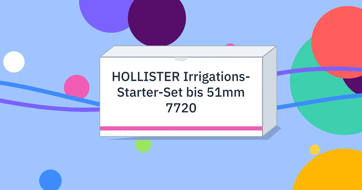 Symbolbild: Packung mit der Aufschrift HOLLISTER Irrigations-Starter-Set bis 51mm 7720 (PZN 03137917) – Verfügbarkeit und Bezug in Apotheken in Frankfurt am Main