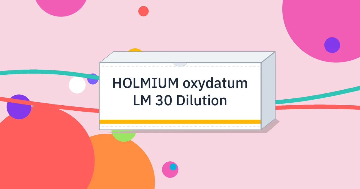 Symbolbild: Packung mit der Aufschrift HOLMIUM oxydatum LM 30 Dilution (PZN 13555113) – Verfügbarkeit und Bezug in Apotheken in Frankfurt am Main