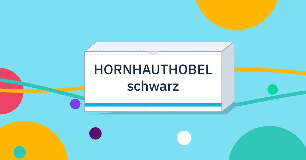 Symbolbild: Packung mit der Aufschrift HORNHAUTHOBEL schwarz (PZN 01525762) – Verfügbarkeit und Bezug in Apotheken in Frankfurt am Main