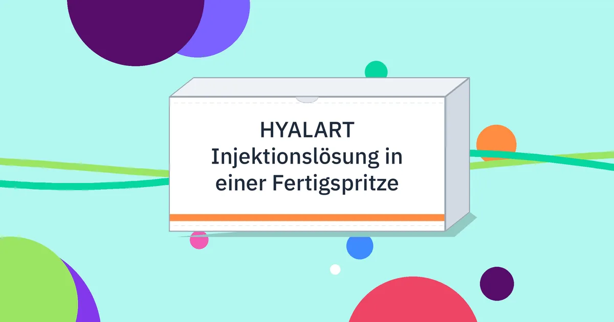Symbolbild: Packung mit der Aufschrift HYALART Injektionslösung in einer Fertigspritze (PZN 09435455) – Verfügbarkeit und Bezug in Apotheken in Frankfurt am Main