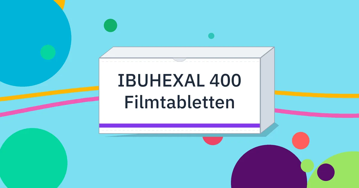 Symbolbild: Packung mit der Aufschrift IBUHEXAL 400 Filmtabletten (PZN 03674093) – Verfügbarkeit und Bezug in Apotheken in Frankfurt am Main
