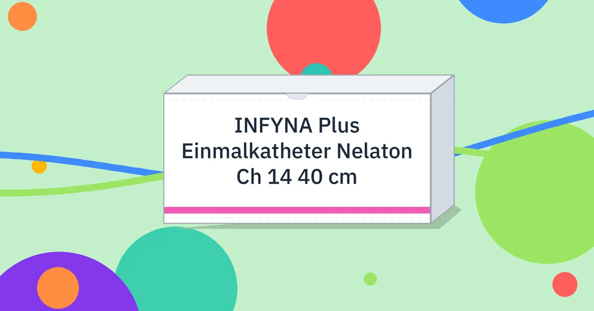 Symbolbild: Packung mit der Aufschrift INFYNA Plus Einmalkatheter Nelaton Ch 14 40 cm (PZN 13751021) – Verfügbarkeit und Bezug in Apotheken in Frankfurt am Main