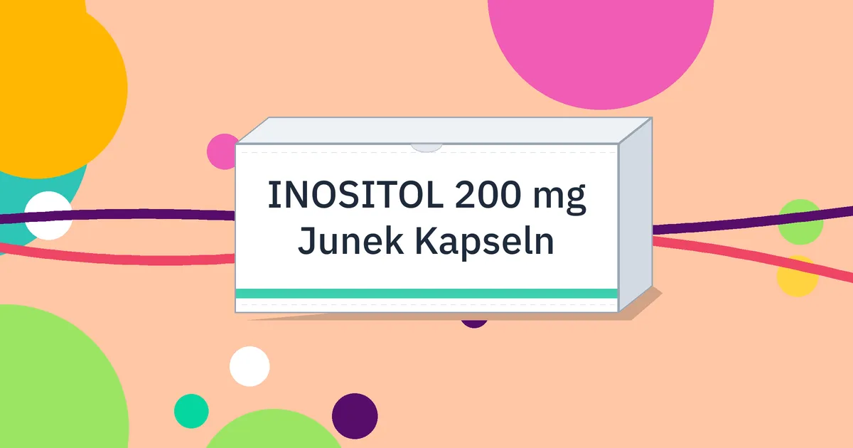 Symbolbild: Packung mit der Aufschrift INOSITOL 200 mg Junek Kapseln (PZN 10336184) – Verfügbarkeit und Bezug in Apotheken in Frankfurt am Main