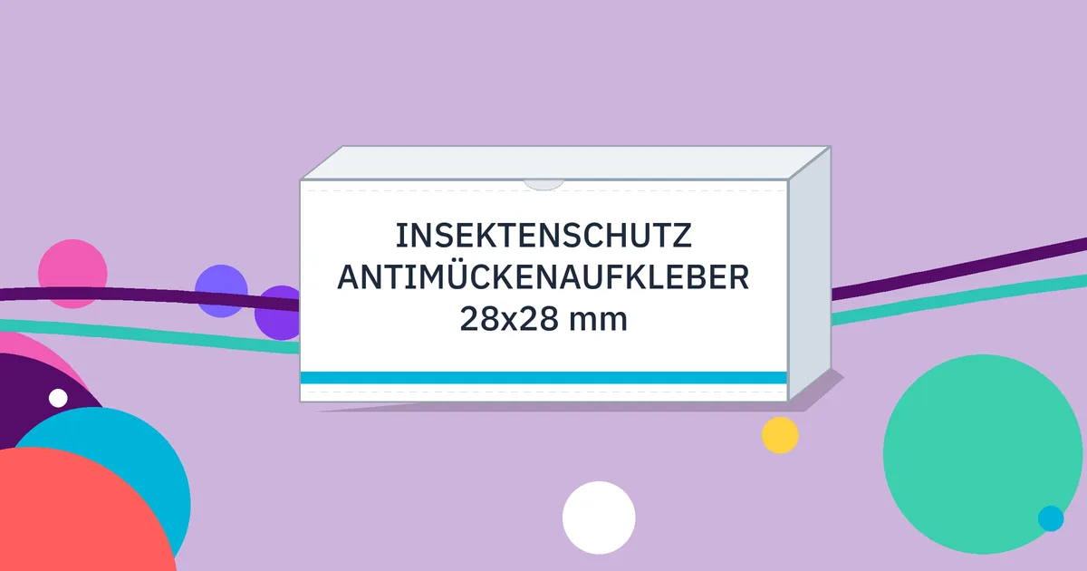 Symbolbild: Packung mit der Aufschrift INSEKTENSCHUTZ ANTIMÜCKENAUFKLEBER 28x28 mm (PZN 16763160) – Verfügbarkeit und Bezug in Apotheken in Frankfurt am Main