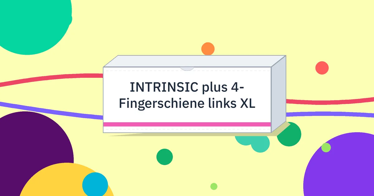 Symbolbild: Packung mit der Aufschrift INTRINSIC plus 4-Fingerschiene links XL (PZN 16837668) – Verfügbarkeit und Bezug in Apotheken in Frankfurt am Main