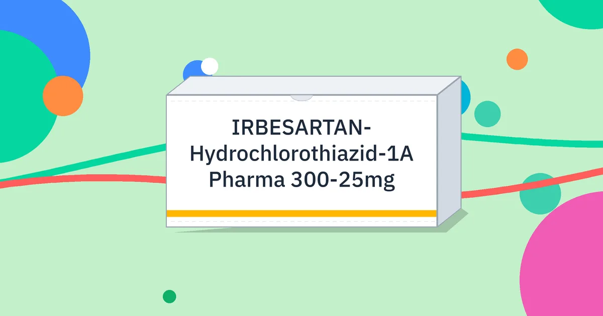 Symbolbild: Packung mit der Aufschrift IRBESARTAN-Hydrochlorothiazid-1A Pharma 300-25mg (PZN 09687211) – Verfügbarkeit und Bezug in Apotheken in Frankfurt am Main